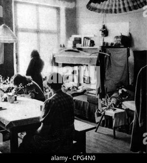 post war period, misery and hardship, housing shortage, family in tight ...