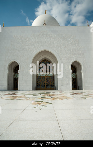 View of the door of the Grand Mosque, in the Old Medina of Casablanca ...