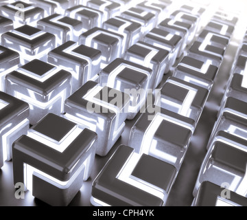 Computer 3D illustration of an abstract glowing background in the form ...