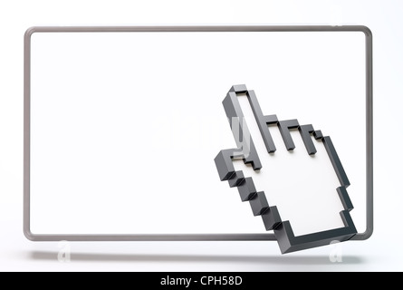 Hand cursor clicking isolated on white background. 3d illustration ...
