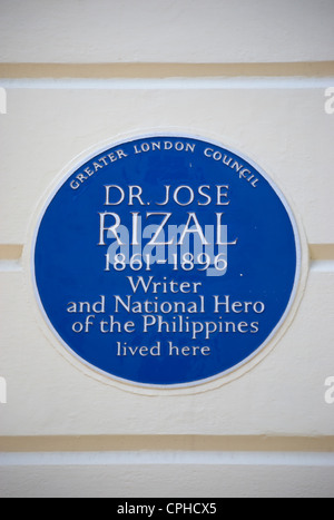 Dr Jose Rizal blue plaque, Chalcot Crescent, Primrose Hill, London ...