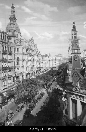 Avenida Rio Branco; Rio de Janeiro, Brazil, showing old viaduct. State ...
