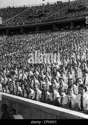 BDM girls during a celebration, Berlin 1936 Stock Photo - Alamy