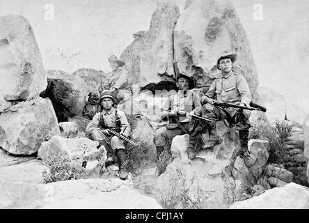 Soldiers of the protection force during the Herero uprising in German ...