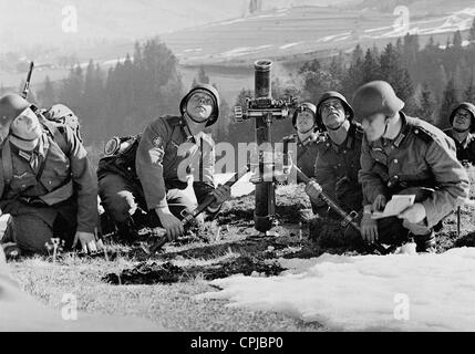 German soldiers firing a grenade launcher at targets on the Eastern ...