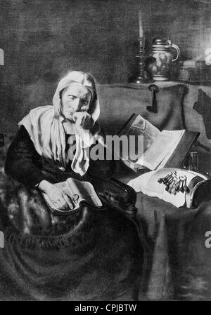 Old Woman Dozing 1656 by Nicolaes Maes Stock Photo - Alamy