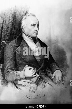 August Neidhardt von Gneisenau (1760-1831) on engraving from 1859 ...