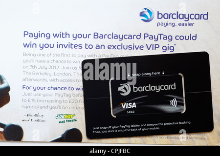 Barclaycard Pay Tag with covering letter set on white background Stock ...