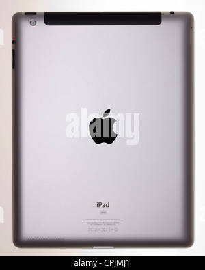 Apple iPad 2 tablet computer rear view. Isolated with clipping path on ...