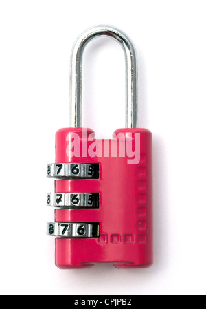 Open Red Combination Lock Isolated on a White Background Stock Photo ...