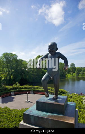 Bronze statue of a angry baby crying by sculptor Gustav Vigeland at the ...