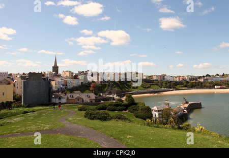 Tenby, from the Castle Hill Stock Photo - Alamy