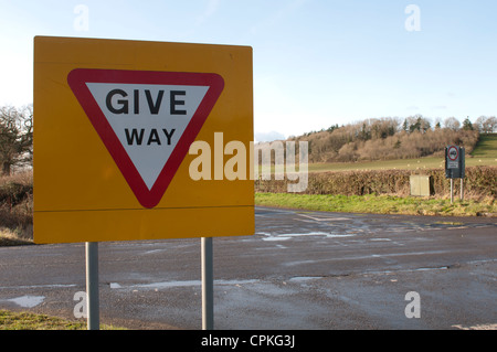 GIVE WAY Road Sign warning advisory English British signs England UK ...