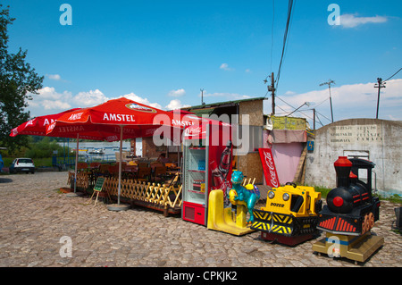 Zemunski kej riverside promenande Zemun area Novi Beograd district ...