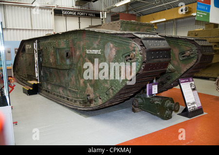 A WW1 British Mk 2 (female) tank and a Whippet on display at Bovington ...