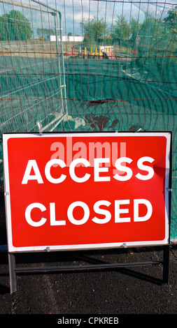 Access only road closed red signs road works up restricted no entry ...