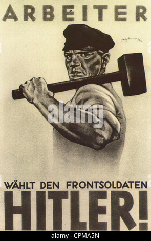 Election poster of the NSDAP, 1932 Stock Photo - Alamy