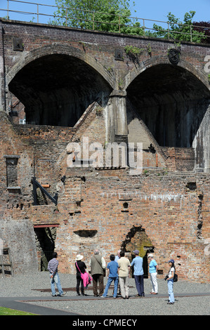 Tourists visiting the old furnace sites Coalbrookdale Museum of Iron ...