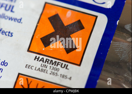 White Spirit Warning label Stock Photo - Alamy