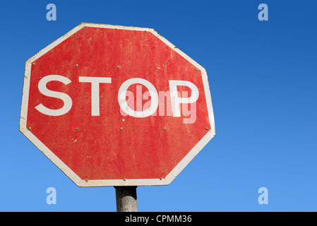 Old British 'HALT' road sign Stock Photo - Alamy