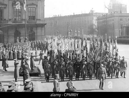 Adolf Hitler and Wilhelm Keitel take part in a military parade of the ...