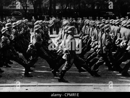 German soldiers marching in Paris, 14 June 1940. Artist: Unknown Stock ...