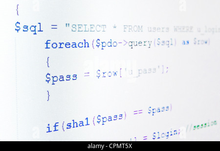 Programming language on black screen background, Javascript React code ...