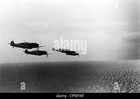 German Messerschmitt Me 109 across the Channel, 1940 Stock Photo - Alamy