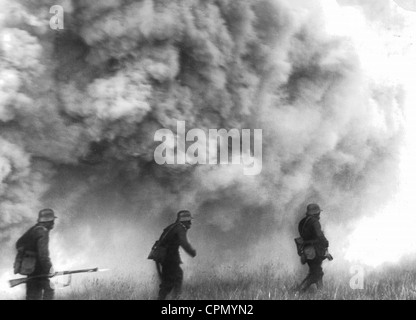 German soldiers during an exercise with gas masks, 1933-1939 Stock ...