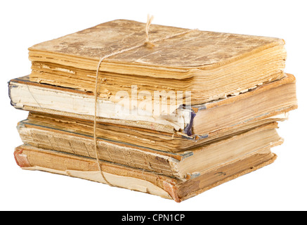 Old books of different shape and color. Isolated on white background ...
