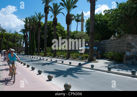 greece dodecanese kos the main street of tingaki Stock Photo - Alamy
