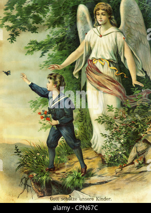religion, Christianity, angel, guardian angel protecting child ...