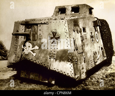 World War 1 Tanks. German A7V was the only tank developed by Germany ...