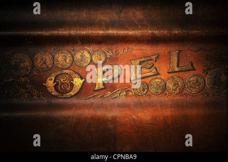 advertising,Opel,lettering,international trade label,on the covering of ...