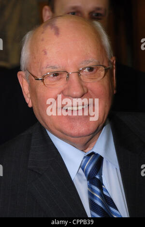 USSR President Mikhail Gorbachev attends the Perestroika exhibition ...