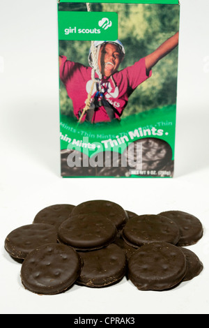 A box of Thin Mints Girl Scout cookies Stock Photo: 48456386 - Alamy