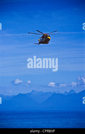 Lifeline emergency Canadian helicopter transporting patient to hospital ...