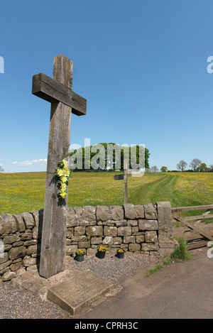Heavenfield cross, Northumberland Stock Photo - Alamy
