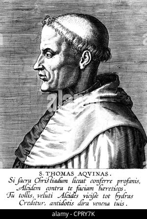 Portrait of Thomas Aquinas (1225-1274) Italian Dominican friar and ...