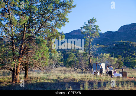 Bushwalkers in camp on the guided Arkaba Walk in South Australia's ...