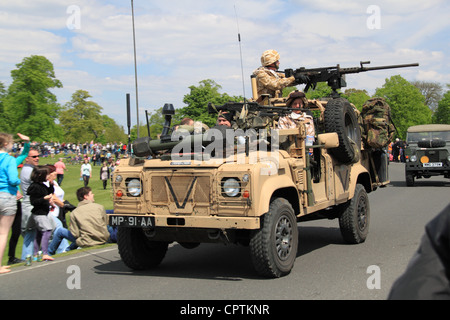 Military desert Land Rover Defender, British Army Stock Photo - Alamy