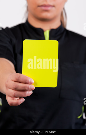 Female Football Referee Showing a Red Card Stock Photo - Alamy