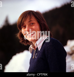 Portrait of German alpine ski racer Rosi Mittermaier three time Olympic ...