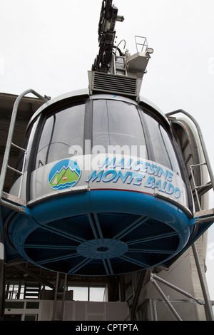 Monte Baldo cable car restaurant and view Malcesine Lake Garda Italy ...