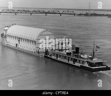 NASA used barges to transport Saturn I, IB, and V rocket stages between ...
