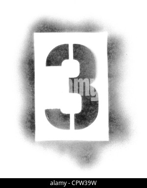 Stencil numbers in spray paint Stock Photo - Alamy