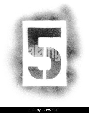Stencil numbers in spray paint Stock Photo - Alamy