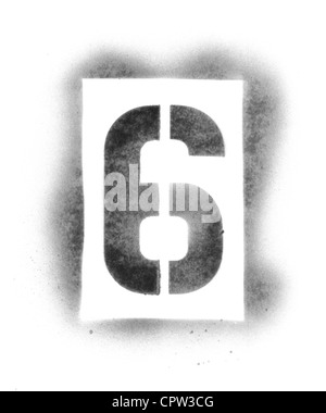 Stencil numbers in spray paint Stock Photo - Alamy