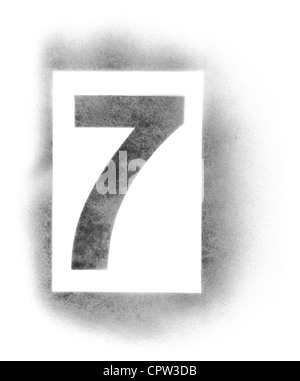 Stencil numbers in spray paint Stock Photo - Alamy