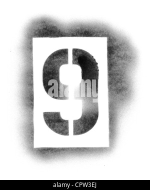 Stencil numbers in spray paint Stock Photo - Alamy